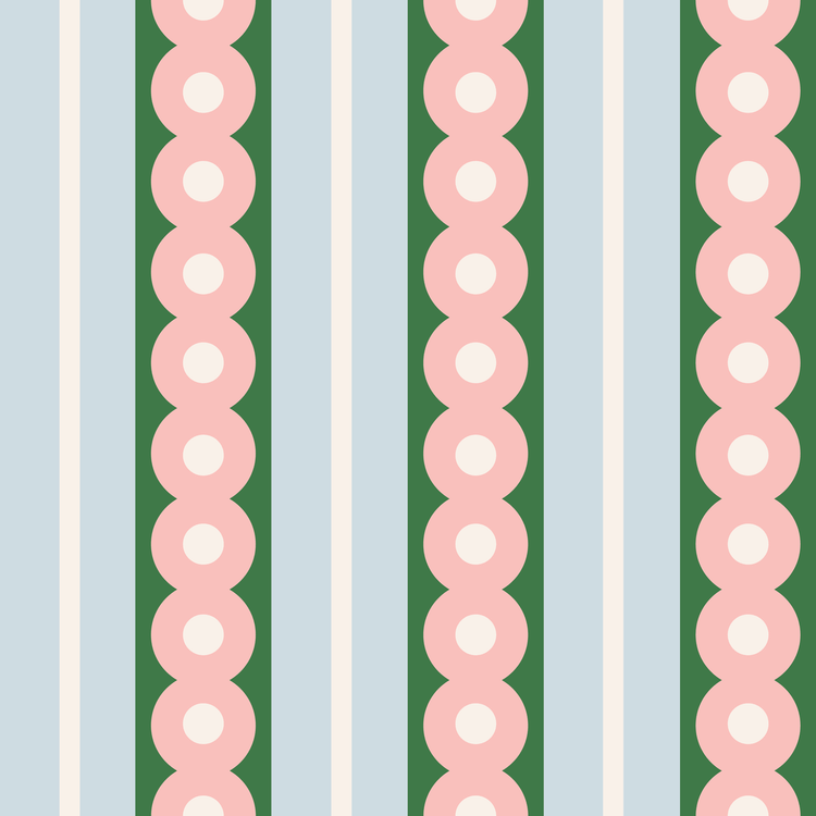 Pink, Green & Blue Stripe Wallpaper | Midcentury Wide Striped Wallpaper ...